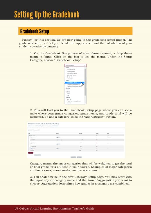 Setting Up a Gradebook - UP Cebu TLRC