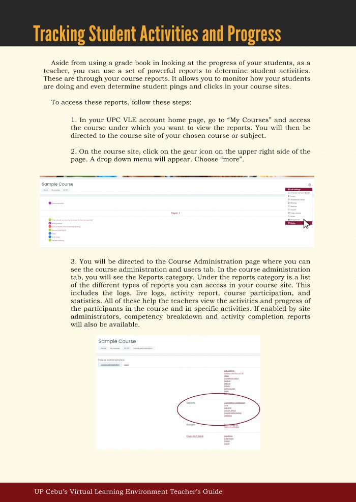 Tracking Student Activities and Progress – UPC TLRC